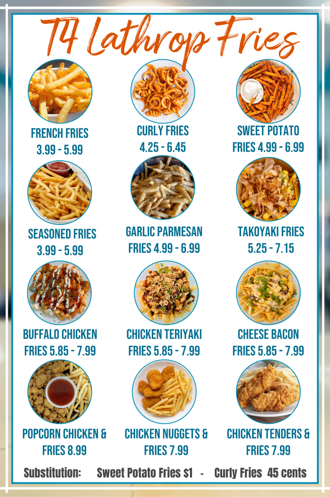 Menu – T4 TEA FOR – T4 LATHROP