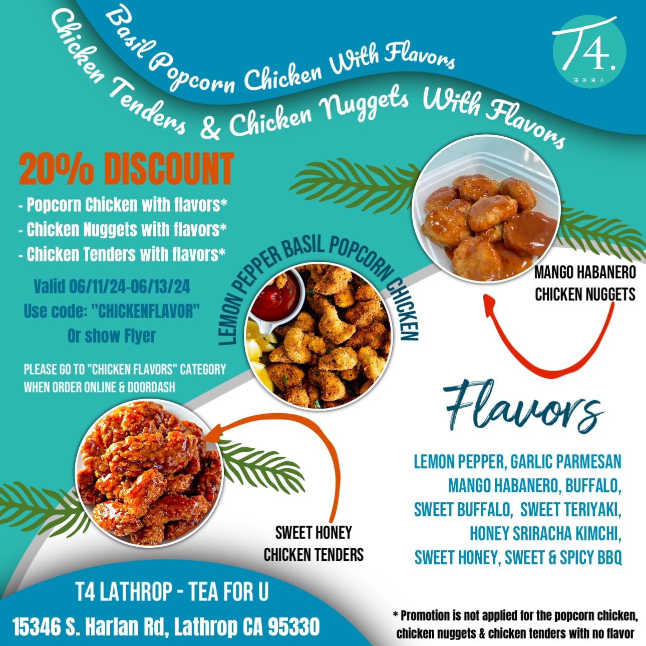 Menu – T4 TEA FOR – T4 LATHROP